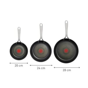 Tefal E304S344 Jamie Oliver Set x 3 Pan, 20-24-28 cm, 18/10 Steel