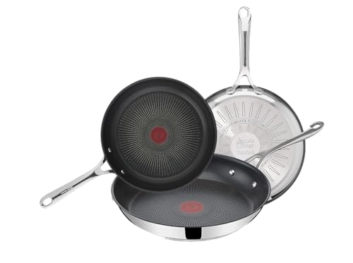 Tefal E304S344 Jamie Oliver Set x 3 Pan, 20-24-28 cm, 18/10 Steel