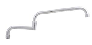 bk resources evolution series commercial kitchen 18" swing double jointed spout, nsf, stainless steel, heavy duty faucet parts, 2.0 gpm flow rate