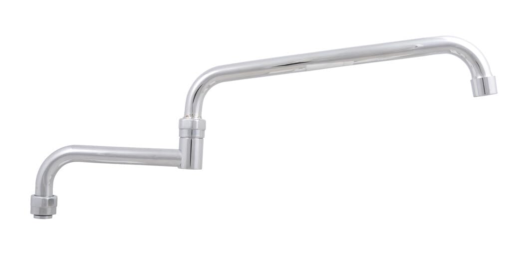 BK Resources Evolution Series Commercial Kitchen 18" Swing Double Jointed Spout, NSF, Stainless Steel, Heavy Duty Faucet Parts, 2.0 GPM Flow Rate