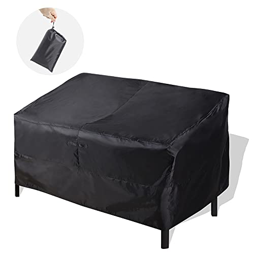 ALSTER Outdoor Sofa Cover, 3-Seater Patio Loveseat Cover(63" L x 35" W x 32" H), Durable and Waterproof Black Covers for Lounge Deep Seat, Rain Snow Dust Wind-Proof