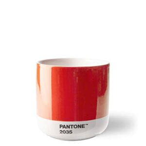 copenhagen design pantone cortado cup - insulated, double wall coffee cup/mug - porcelain - 6.4oz, red 2035