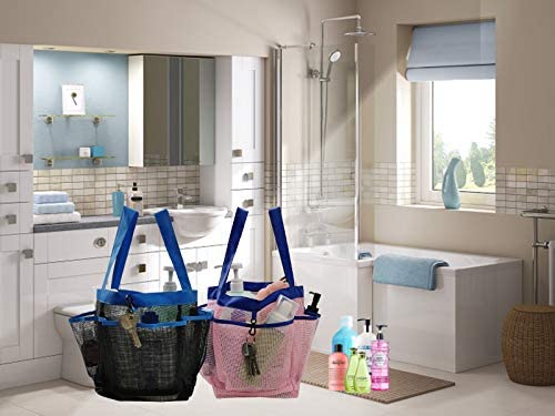 SPINFOX 2 Pack Mesh Shower Caddy, Quick Dry Shower Tote Bag Hanging Toiletry with 2 Handles for Shampoo, Conditioner, Soap and Other Bathroom Accessories