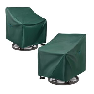 rosielily outdoor chair covers, patio chair covers waterproof, 600d heavy duty stackable patio furniture covers, standard-2 pack, dark green