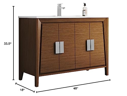 Fine Fixtures Imperial Collection 48" Single Bathroom Vanity Cabinet Set, Wheat