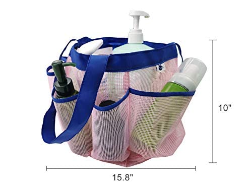 SPINFOX 2 Pack Mesh Shower Caddy, Quick Dry Shower Tote Bag Hanging Toiletry with 2 Handles for Shampoo, Conditioner, Soap and Other Bathroom Accessories