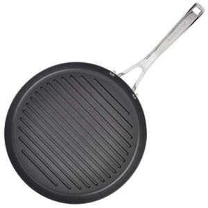 KitchenAid 3-Ply Base Brushed Stainless Steel Nonstick Round Grill Pan/Griddle, 10.25 Inch