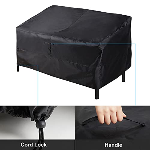 ALSTER Outdoor Sofa Cover, 3-Seater Patio Loveseat Cover(63" L x 35" W x 32" H), Durable and Waterproof Black Covers for Lounge Deep Seat, Rain Snow Dust Wind-Proof