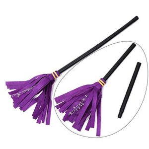 BinaryABC Halloween Witches Broom Plastic Broom,Halloween Cosplay Costume Props,Halloween Masquerade Dress Up Costume Decoration Supplies(Purple)