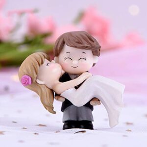 Lovers Bride Groom Statue for Fairy Garden,Dollhouse,Wedding Cake Toppers