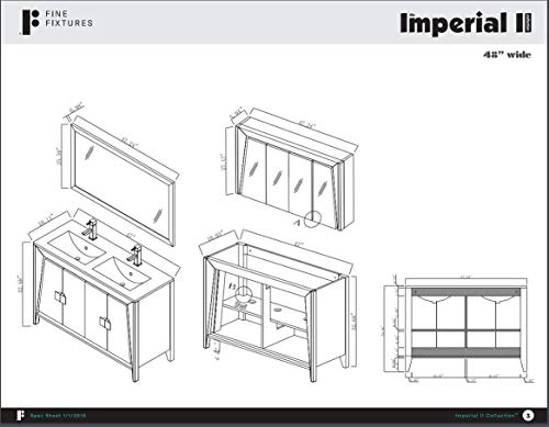 Fine Fixtures Imperial Collection 48" Single Bathroom Vanity Cabinet Set, Wheat