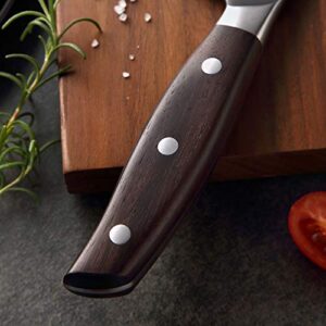 Cubikook Forged Santoku Knife 7 Inch, German High Carbon Stainless Steel Blade, Full Tang, Rosewood Handle, Magnet Luxury Box