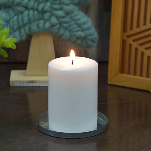 6 Inch White Pillar Candles - Set of 4