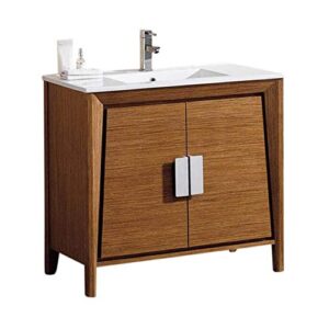 fine fixtures imperial collection 36" bathroom vanity cabinet set, white ashtree