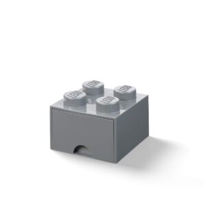 room copenhagen, lego brick drawer - stackable storage and décor - brick 4, dark grey