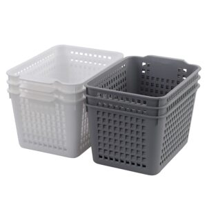 Rinboat Deep Plastic Storage Basket, 6 Packs