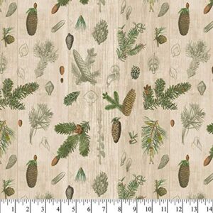 woodland nature cotton fabric by the yard, precut 1 yard pieces