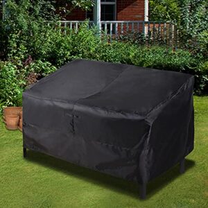 ALSTER Outdoor Sofa Cover, 3-Seater Patio Loveseat Cover(63" L x 35" W x 32" H), Durable and Waterproof Black Covers for Lounge Deep Seat, Rain Snow Dust Wind-Proof