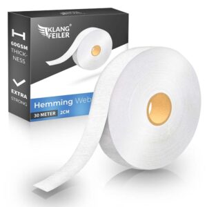 klangfeiler® hemming tape - 3/4 inch x 32 yards - 60gsm thickness - extra strong - iron-on hem tape adhesive