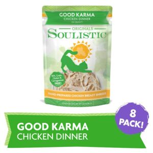 Soulistic Originals Good Karma Chicken Dinner in Gravy Wet Cat Food Pouches, 3 oz., Case of 8