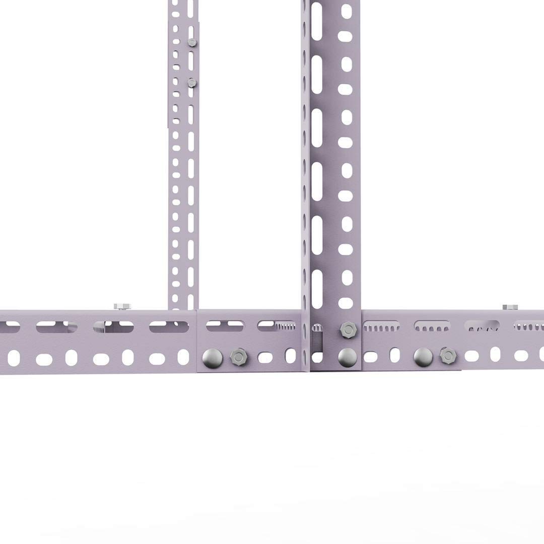 4×8 Adjustable Ceiling Rack for Garage Storage Mount Storage Heavy Duty (54"-96") Length x 48" Width x (20''-36") Highly, White