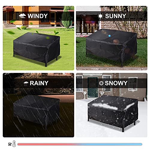 ALSTER Outdoor Sofa Cover, 3-Seater Patio Loveseat Cover(63" L x 35" W x 32" H), Durable and Waterproof Black Covers for Lounge Deep Seat, Rain Snow Dust Wind-Proof