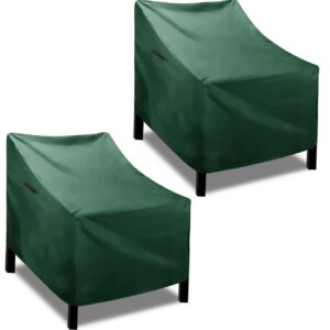 RosieLily Outdoor Chair Covers, Patio Chair Covers Waterproof, 600D Heavy Duty Stackable Patio Furniture Covers, Standard-2 Pack, Dark Green