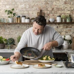 Tefal E304S344 Jamie Oliver Set x 3 Pan, 20-24-28 cm, 18/10 Steel