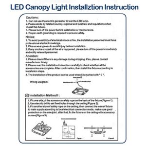 WAHADI LED Canopy Lights 240W 33600 Lumens 5000K Daylight White 850W HID/MH Equivalent,Die Cast Aluminum Waterproof IP65,Commercial Area & Outdoor Lighting,Ceiling Lighting Fixtures (5 Pack)