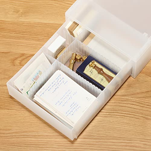 MUJI Polypropylene 2 Drawers Storage Box, A4 Wide, 37cm Width x 26cm Depth x 9cm Height, White/Grey