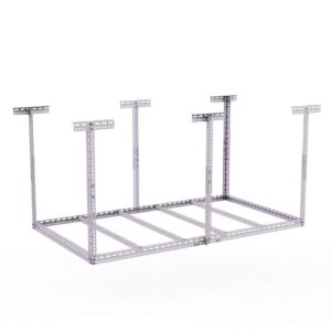 4×8 adjustable ceiling rack for garage storage mount storage heavy duty (54"-96") length x 48" width x (20''-36") highly, white