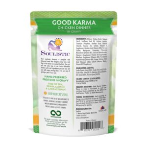 Soulistic Originals Good Karma Chicken Dinner in Gravy Wet Cat Food Pouches, 3 oz., Case of 8