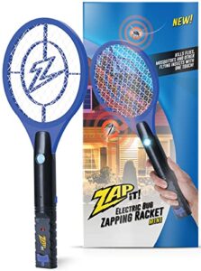 zap it! bug zapper rechargeable electric fly swatter racket, 4,000 volt, usb charging cable