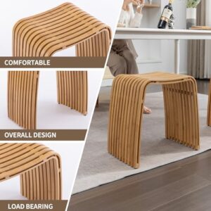 CWUINT Bamboo Dining Stool Dining Chair Dressing Stool Shoe Stool Bathroom Stool Dining Room Bathroom Living Room Study Bedroom Durable and Beautifully Designed