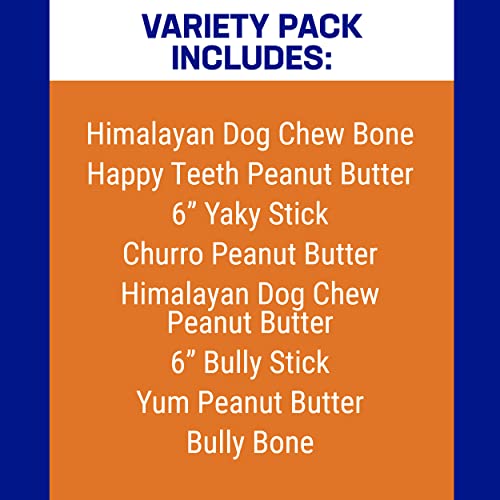 Himalayan Pet Supply PB Love 1 Peanut Butter Cheese Chew 4 PB Cheese Churro 3 PB Cheese Yum 2 PB Happy Teeth 1 Chew Bone 1 yakyStick 1 Bully Stick 1 Cheese and Bully Stick Bully Bone, orange