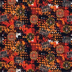 sykel enterprises firefighter fabric, by the yard, fire dept firefighters seal, sykel enterprises, firefigh-1180, quilting cotton, bty