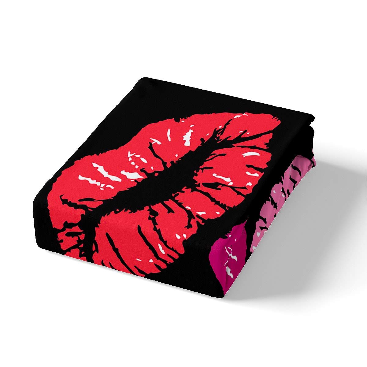 Feelyou Sexy Kiss Bedding Set Feminine Red Lips Duvet Cover Set for Girls Women Lipstick Print Comforter Cover Sexy Lip Print Stylish Lady Quilt Cover Bedroom Collection 3Pcs Queen Size