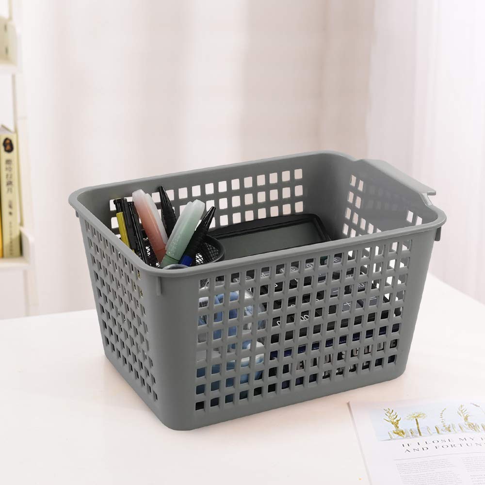 Rinboat Deep Plastic Storage Basket, 6 Packs