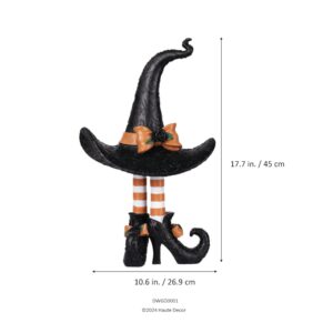 Haute Decor Halloween Witch Hat with Legs 17 Inch Tall Tabletop Figurine