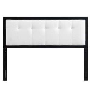 Modway Draper Tufted Full Fabric and Wood Headboard in Black White