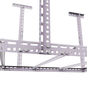 4×8 Adjustable Ceiling Rack for Garage Storage Mount Storage Heavy Duty (54"-96") Length x 48" Width x (20''-36") Highly, White