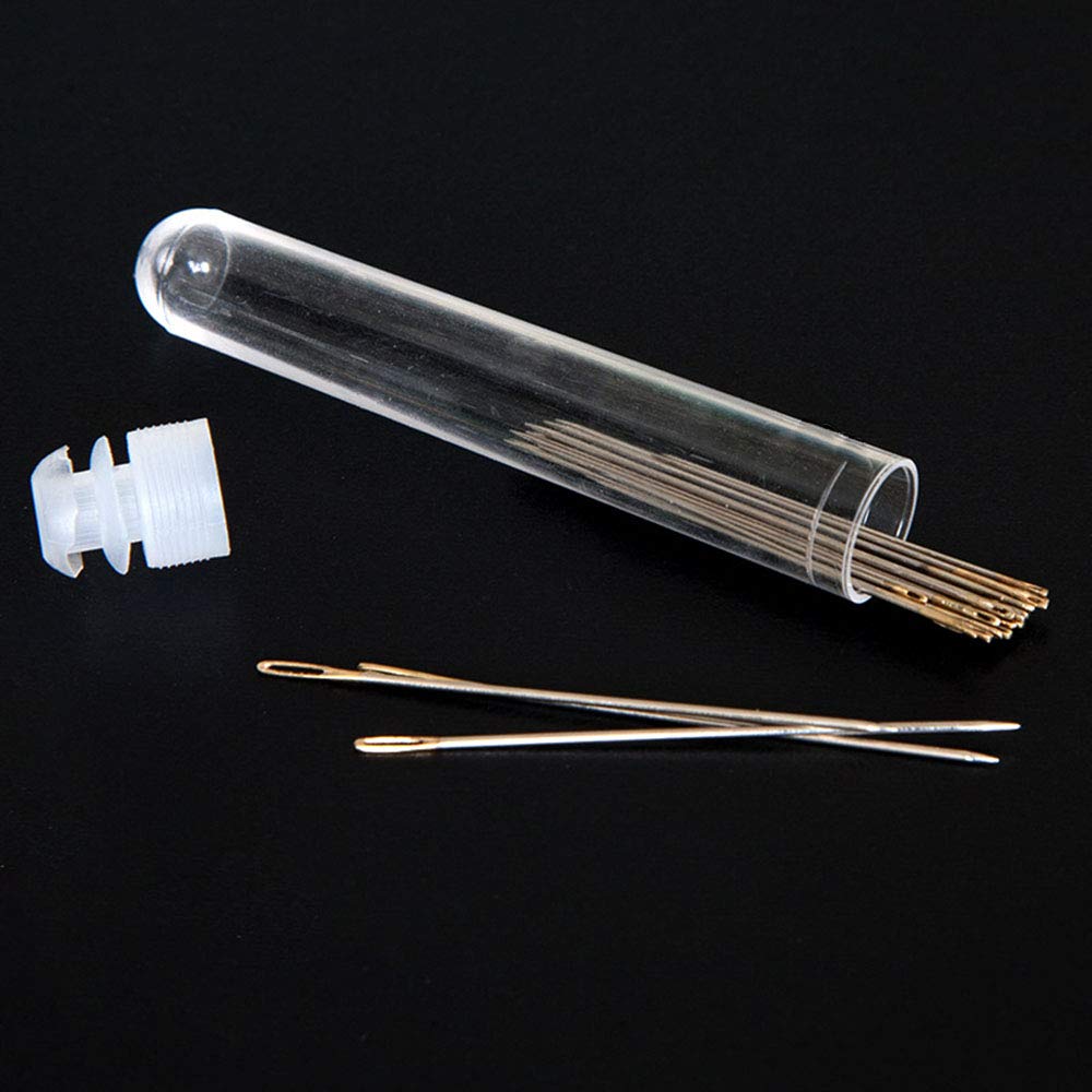 PZRT 4pcs Sewing Needles Container Transparent Plastic Needle Storage Container Needlework Tool 75mm x 12mm