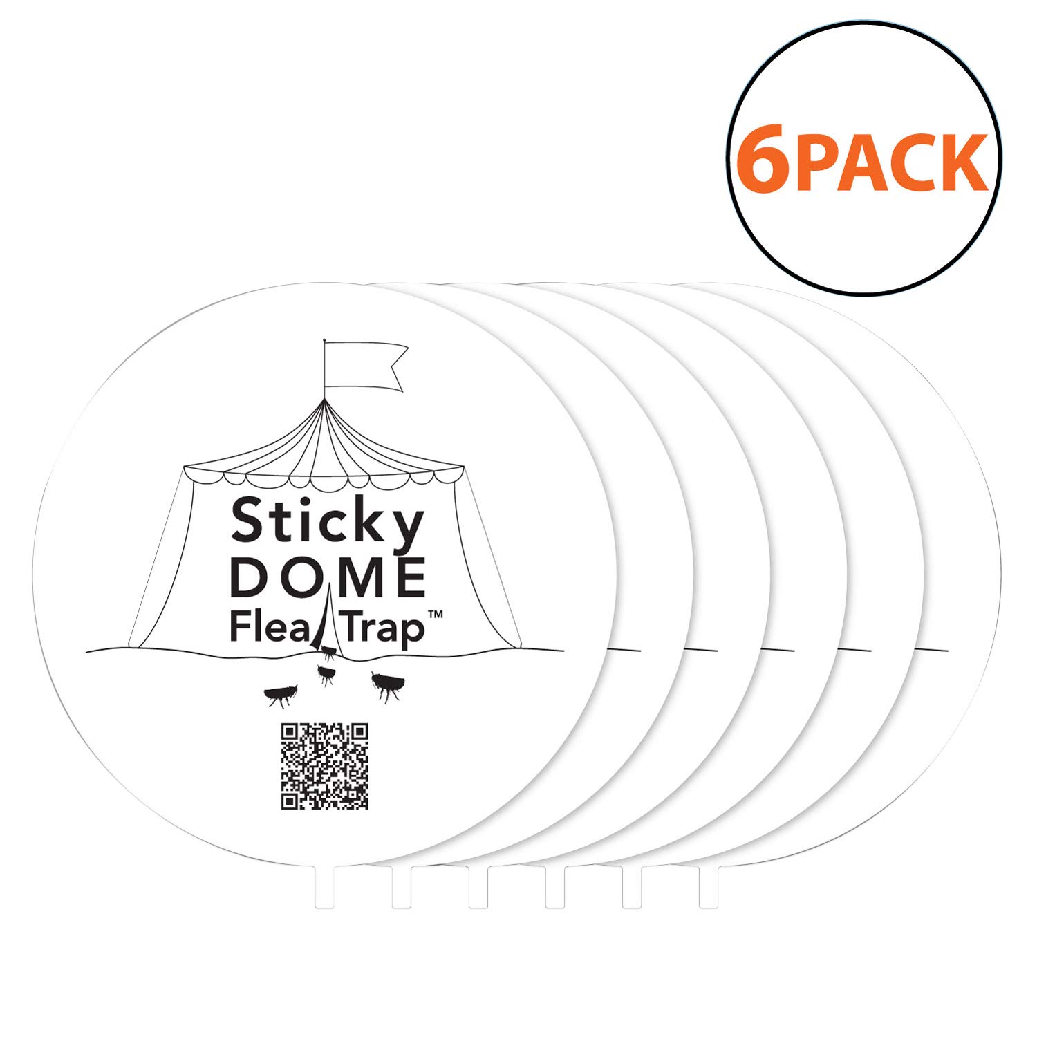 ASPECTEK Flea Trap Replacements Glue Discs, Sticky Dome Flea Trap Refills, Pack of 6, White