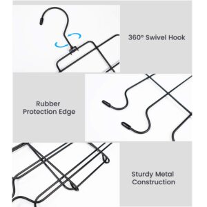 Niclogi Tank Tops Hanger Bra Hangers 2 Pack Space Saving Hanger Metal Folding Closet Organizer for Tank Tops, Cami, Bras, Bathing Suits, Belts, Ties（Black）