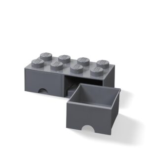 Room Copenhagen, Lego Brick Drawer - Stackable Storage and Décor - Brick 8, Dark Grey