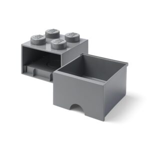 Room Copenhagen, Lego Brick Drawer - Stackable Storage and Décor - Brick 4, Dark Grey