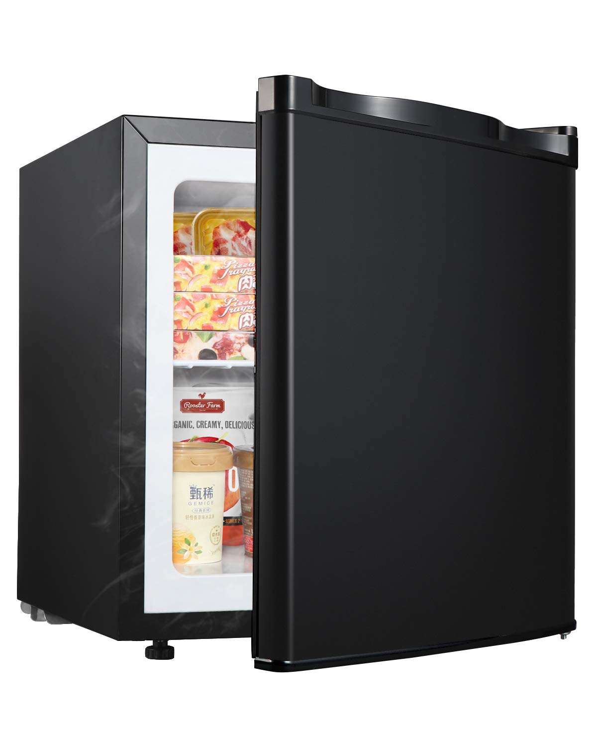 ADT 1.1 Cu.ft Upright Freezer with Compact Reversible Single Door,Removable Shelves Free Standing Mini Freezer with Adjustable Thermostat for Home/Kitchen/Office