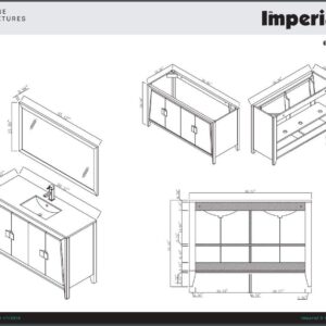 Fine Fixtures Imperial Collection 60" Double Bathroom Vanity Cabinet Set, White Ashtree