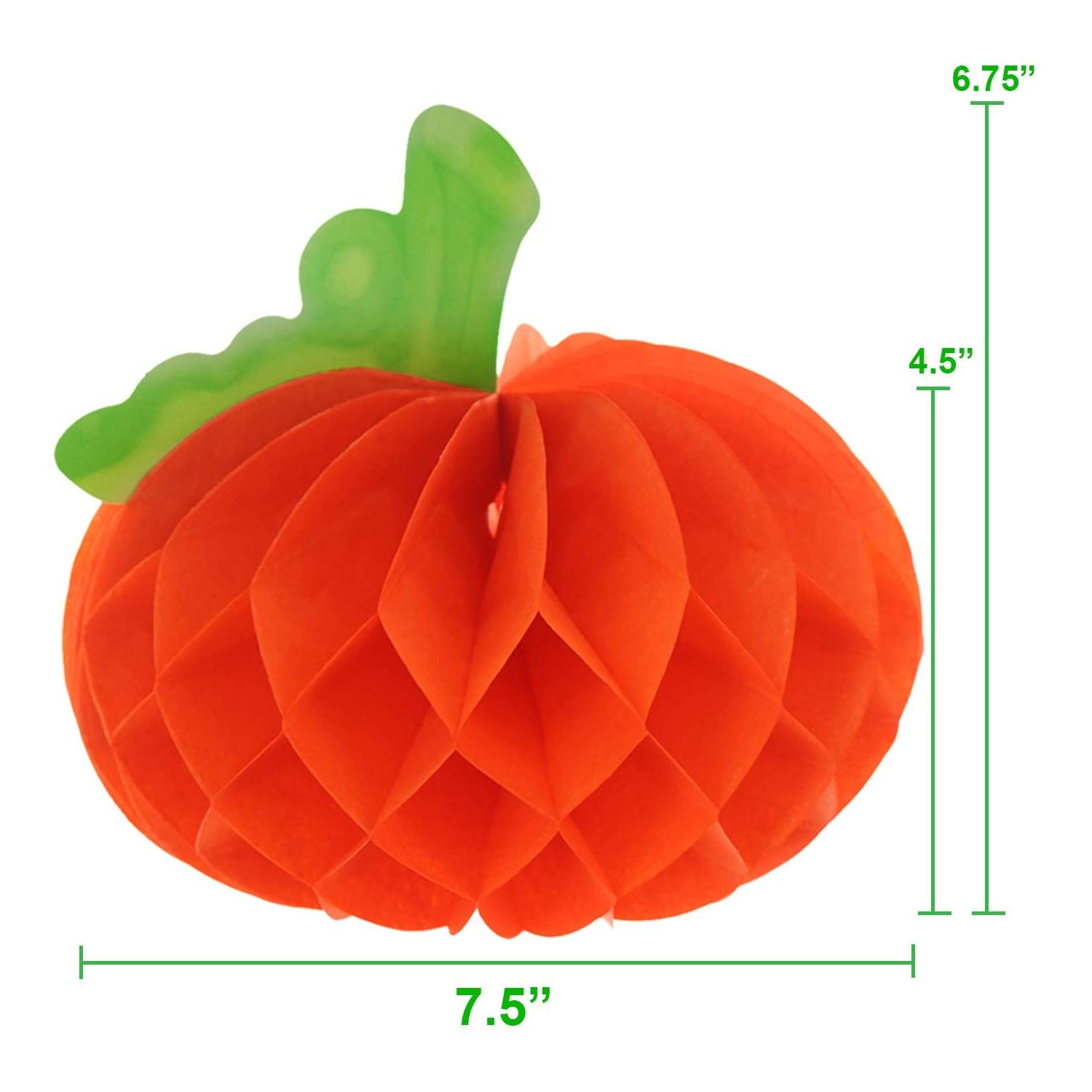 GIFTEXPRESS 6 Packs 7" Honeycomb Paper Tissue Pumpkins, Halloween Pumpkin Hanging Honeycomb, Thanksgiving Decoration Centerpieces, Honeycomb Tissue Ball, Pumpkin Lantern (6)