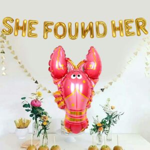 geloar she found her lobster balloons banner for friends tv show theme bridal shower bachelorette bride to be wedding engagement final fiesta rachel monica hen party supplies decorations (gold)